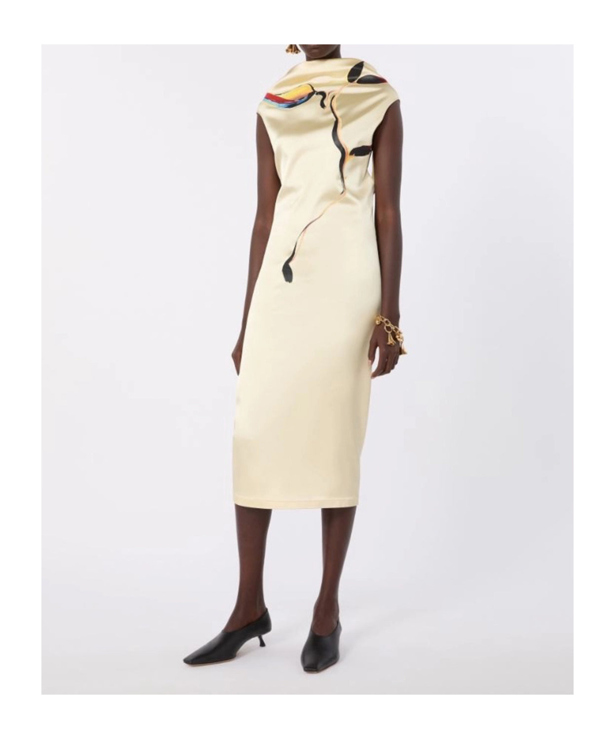 SPORTMAX Sportmax Graphic-Print Open-Back Midi Dress